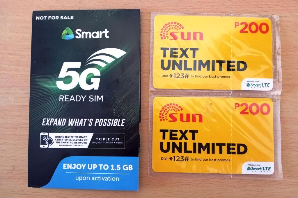 Sun Prepaid Load Cards - P200 x2 - with FREE Smart 5G SIM, Tickets ...