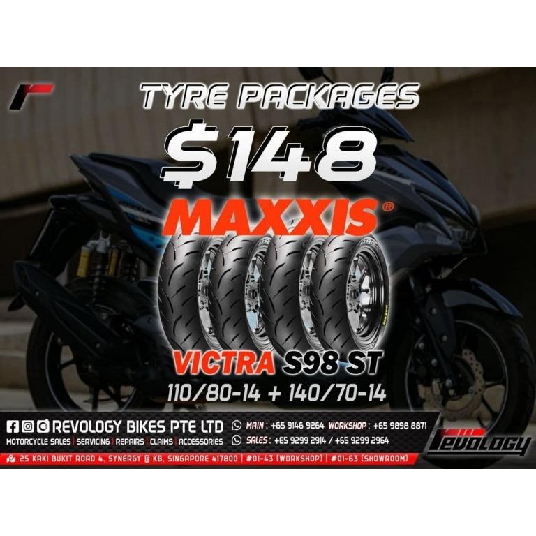YAMAHA AEROX 155 MAXXIS VICTRA S98 ST MOTORCYCLE TYRE TIRE, Motorcycles ...