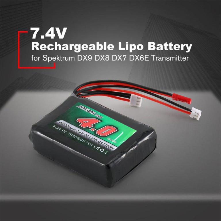 全新 Airtonk Power 7.4V 8C 4000mAh Lipo Battery for Spektrum DX9 DX8 DX7 ...