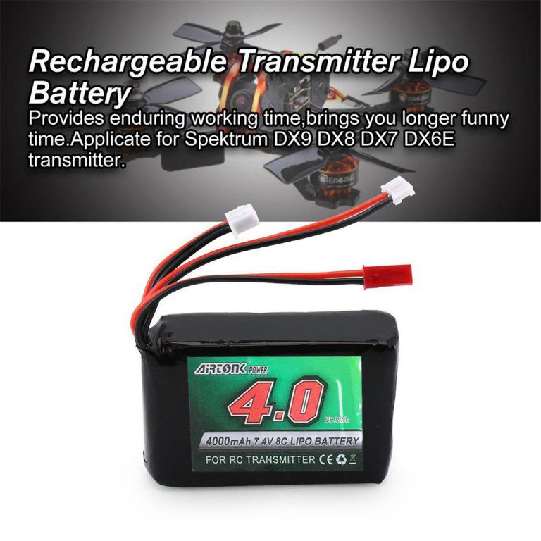 全新 Airtonk Power 7.4V 8C 4000mAh Lipo Battery for Spektrum DX9 DX8 DX7 ...