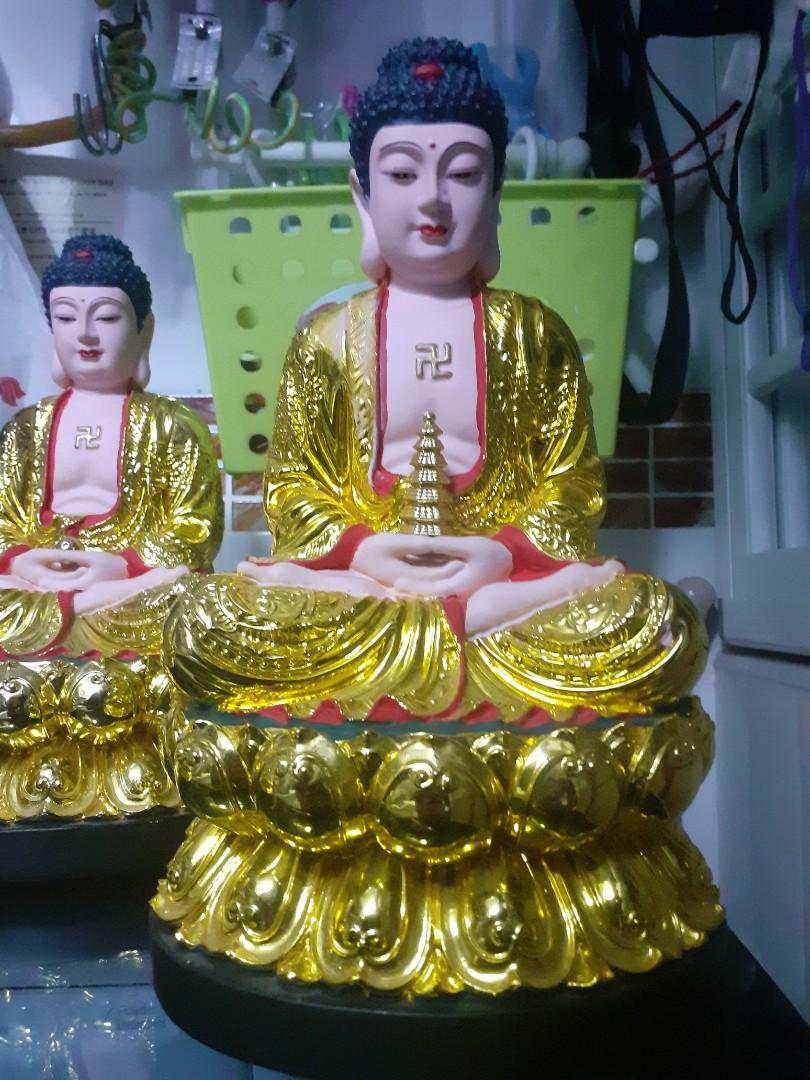 三宝佛像 The Buddha of the three jewels buddha statue, Hobbies & Toys ...