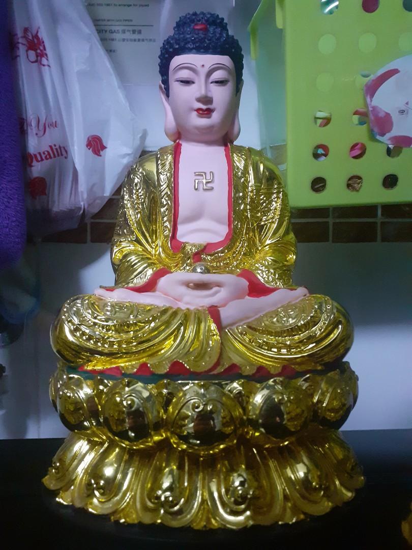 三宝佛像 The Buddha of the three jewels buddha statue, Hobbies & Toys ...