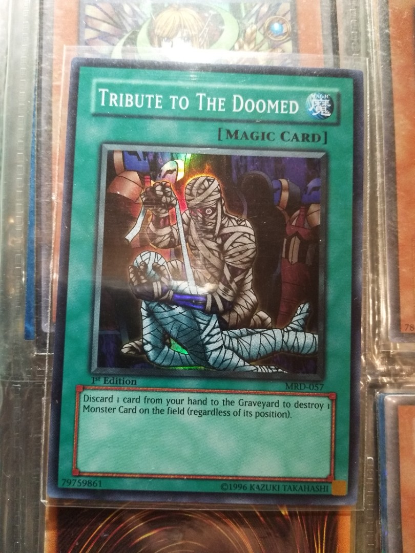 遊戲王卡 Yugioh TRIBUTE TO THE DOOMED 1st, 興趣及遊戲, 玩具 & 遊戲類 - Carousell