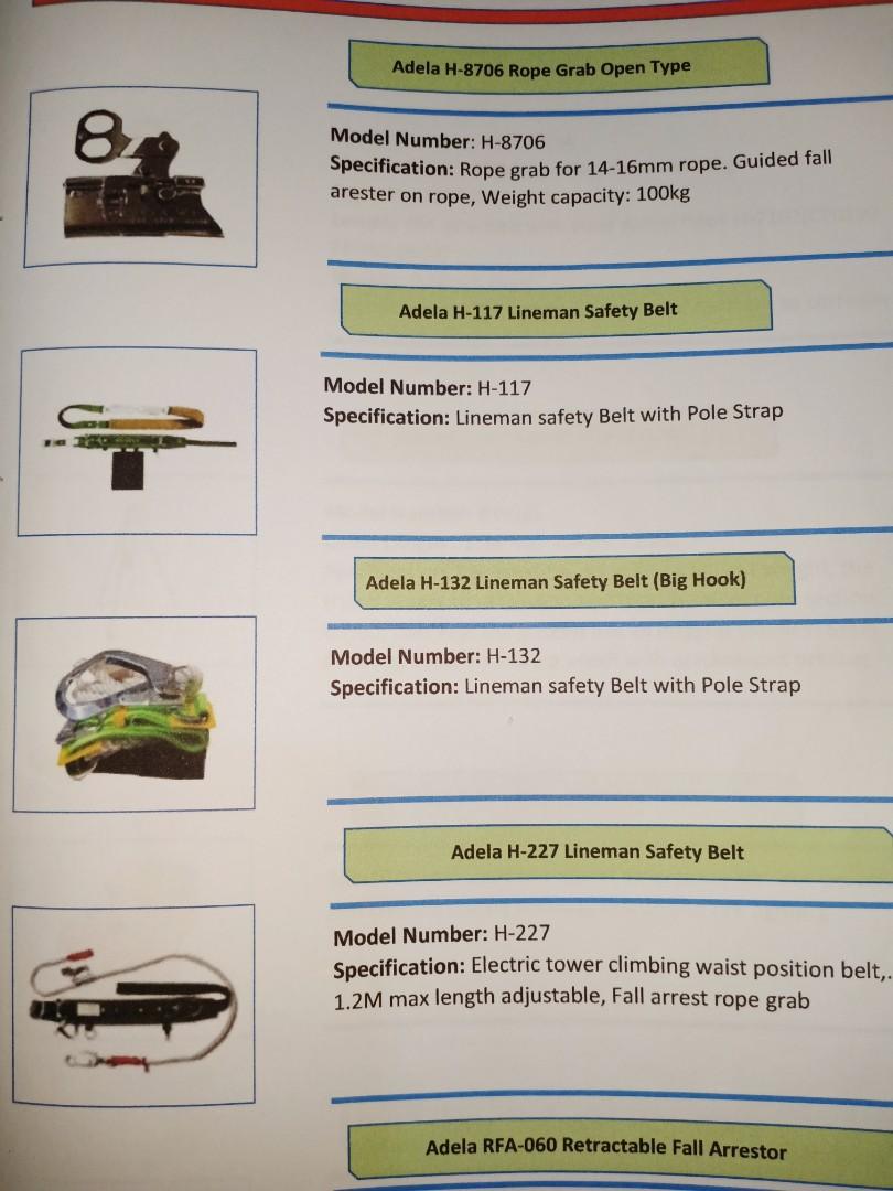 Adela H-8706 Rope grab open type, Commercial & Industrial, Construction ...
