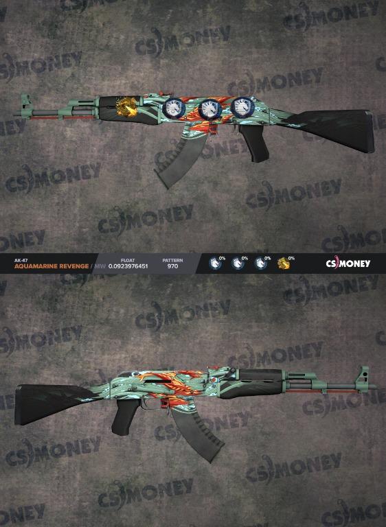 AK-47 | Aquamarine Revenge with Team liquid holo and dragon lore foil ...