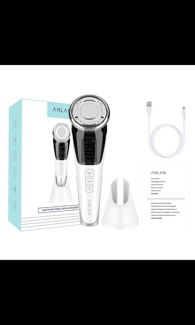ANLAN EMS LED light therapy hot cold facial massage sonic vibration ...