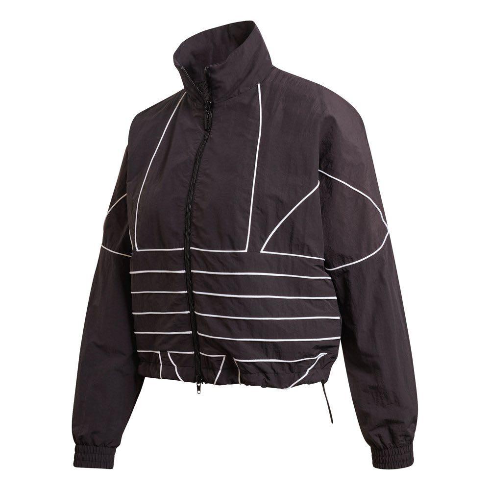Adidas Large Logo Track Top Jacket in Black, Women's Fashion, Coats ...