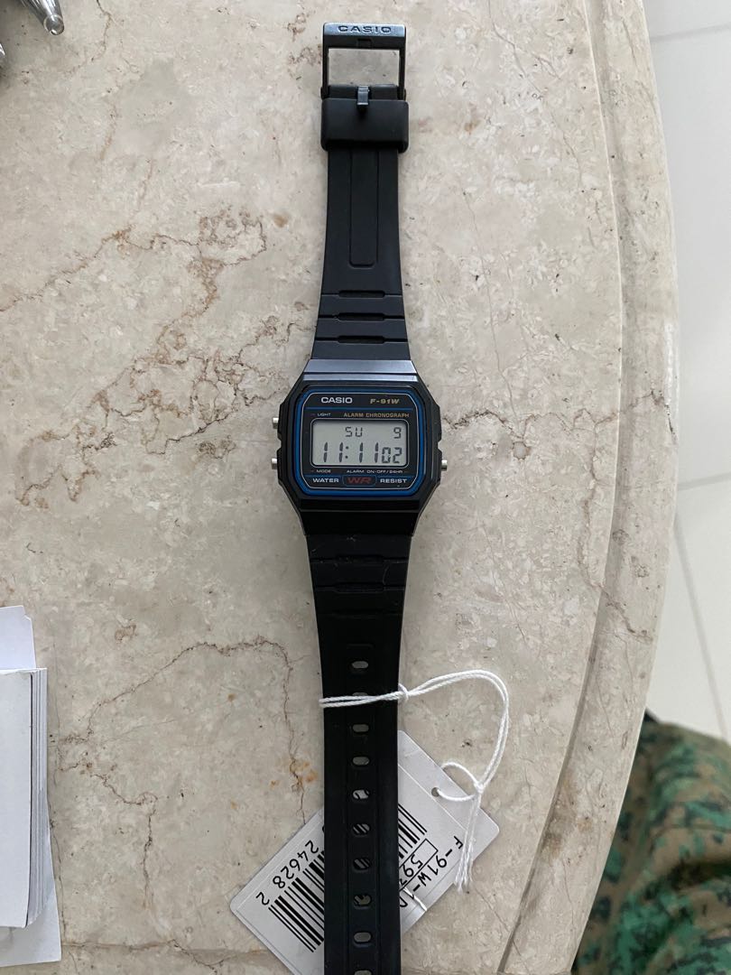 Casio F-91W Navy Blue watch, Luxury, Watches on Carousell