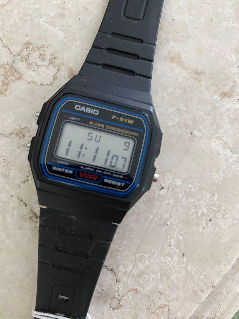Casio F-91W Navy Blue watch, Luxury, Watches on Carousell