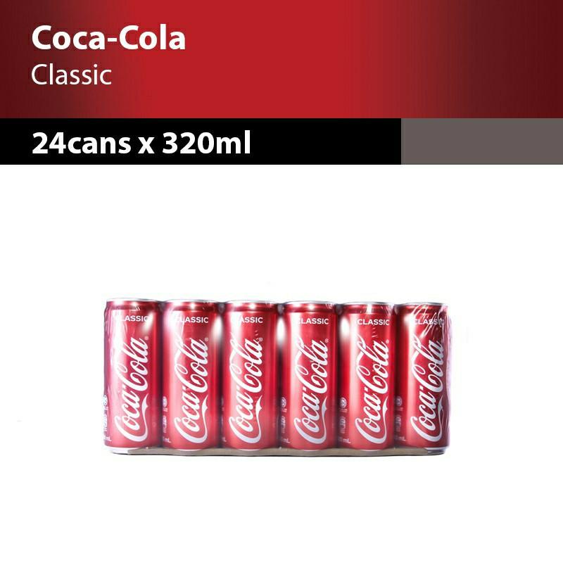 Coca-Cola Classic 24 cans x 320ml, Food & Drinks, Alcoholic Beverages ...