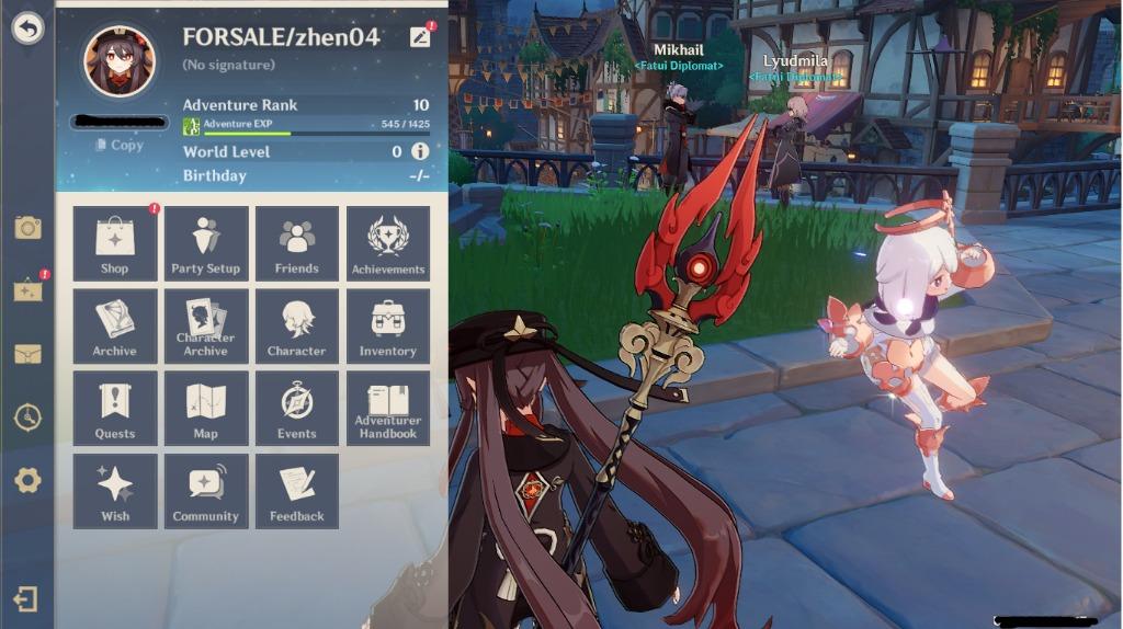 [Hu Tao + Staff of Homa] GENSHIN IMPACT STARTER ACCOUNT ASIA SERVER, Video Gaming, Video Games ...