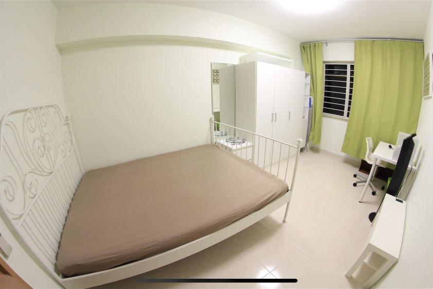 IKEA LEIRVIK DOUBLE QUEEN SIZE BED METAL FRAME AND HASFLO SPRING ...