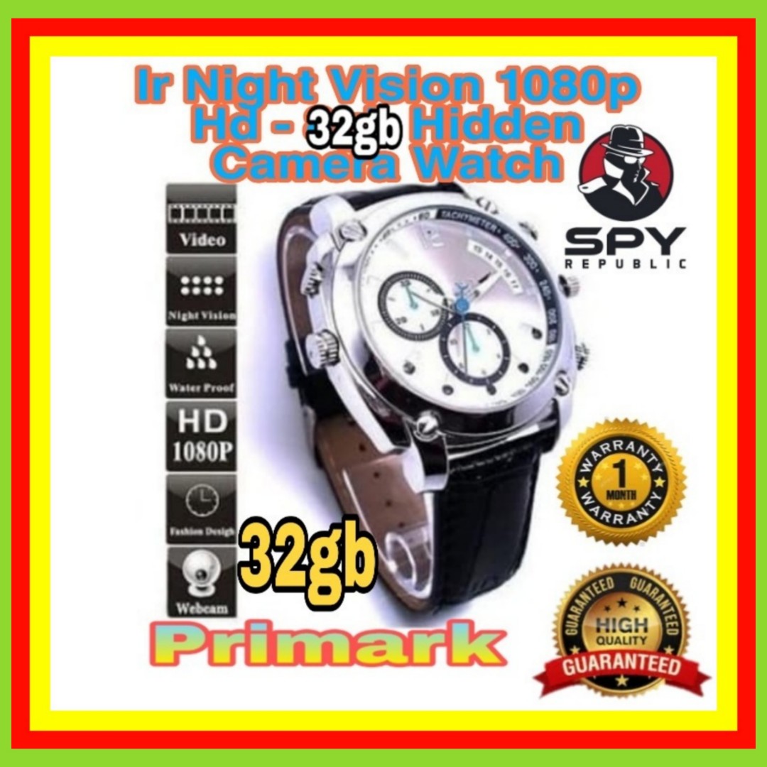 Ir Night Vision 1080p Hd - 32gb Hidden Camera Watch, Men's Fashion ...