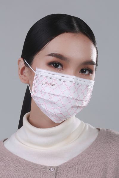 Jovian Pink Monogram Masks (Disposable) PRE-ORDER, Health & Nutrition ...
