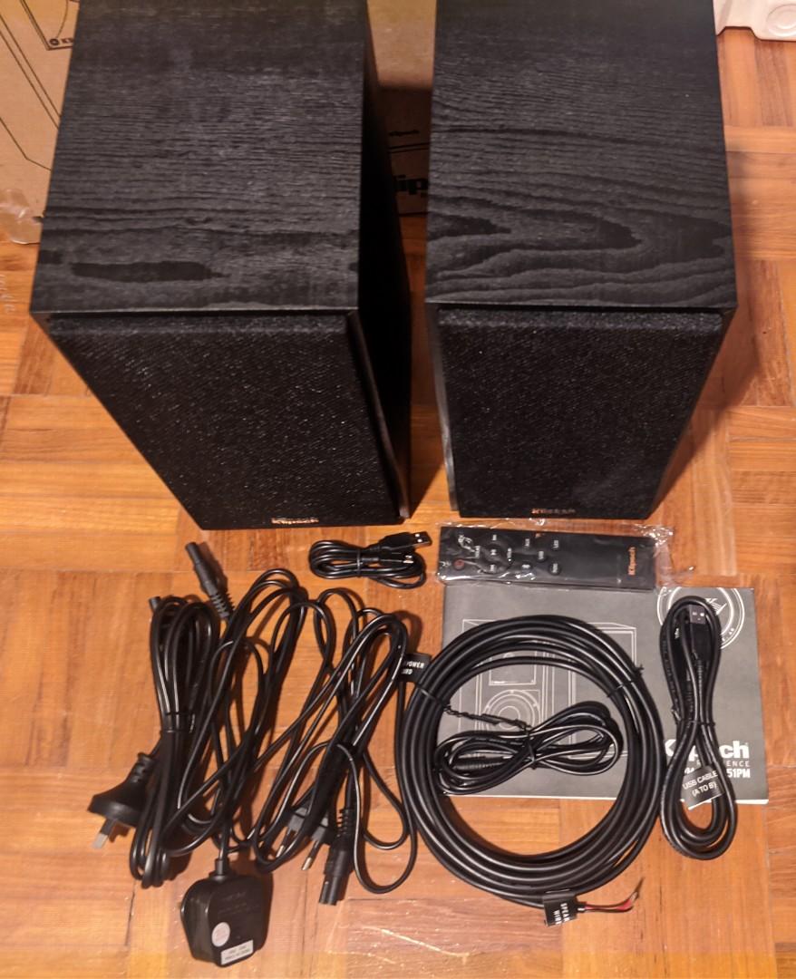 Klipsch R-41PM Powered Bookshelf Speakers Wireless Bluetooth Phono ...