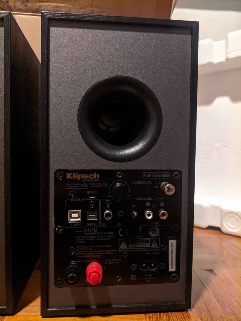 Klipsch R-41PM Powered Bookshelf Speakers Wireless Bluetooth Phono ...