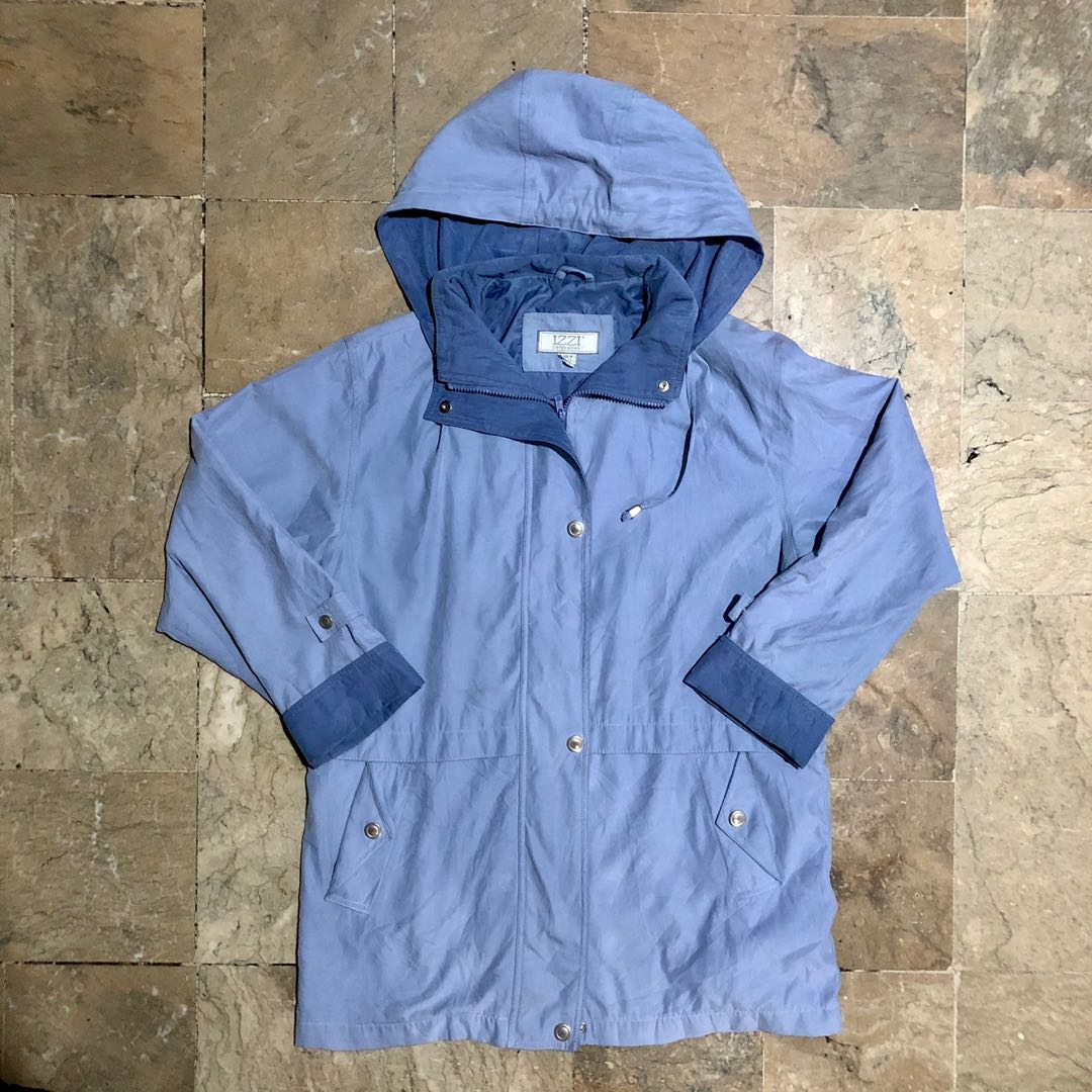 Light Blue Suede Jacket with detachable hood, Women's Fashion, Coats ...