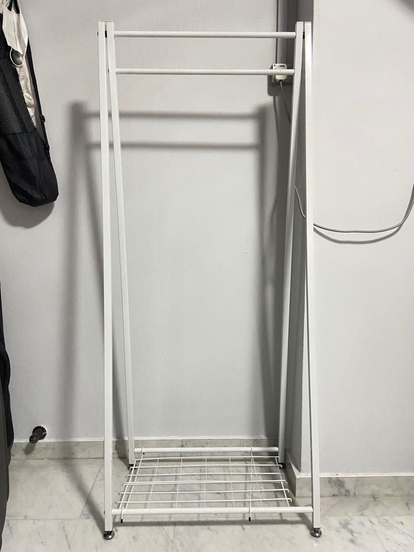 Minimalist white clothes rack, Furniture & Home Living, Furniture ...
