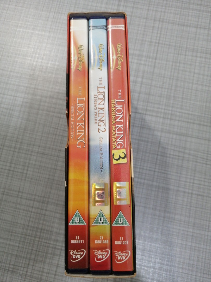 Original The Lion King - Trilogy DVD, Hobbies & Toys, Music & Media ...