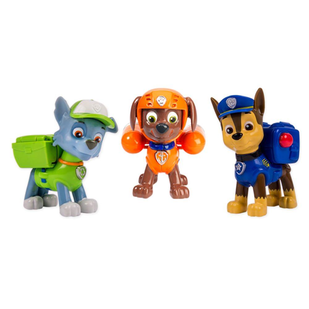 Paw Patrol Action Pack Pups Figure Set, 3-Pack, Ryder, Chase and ...