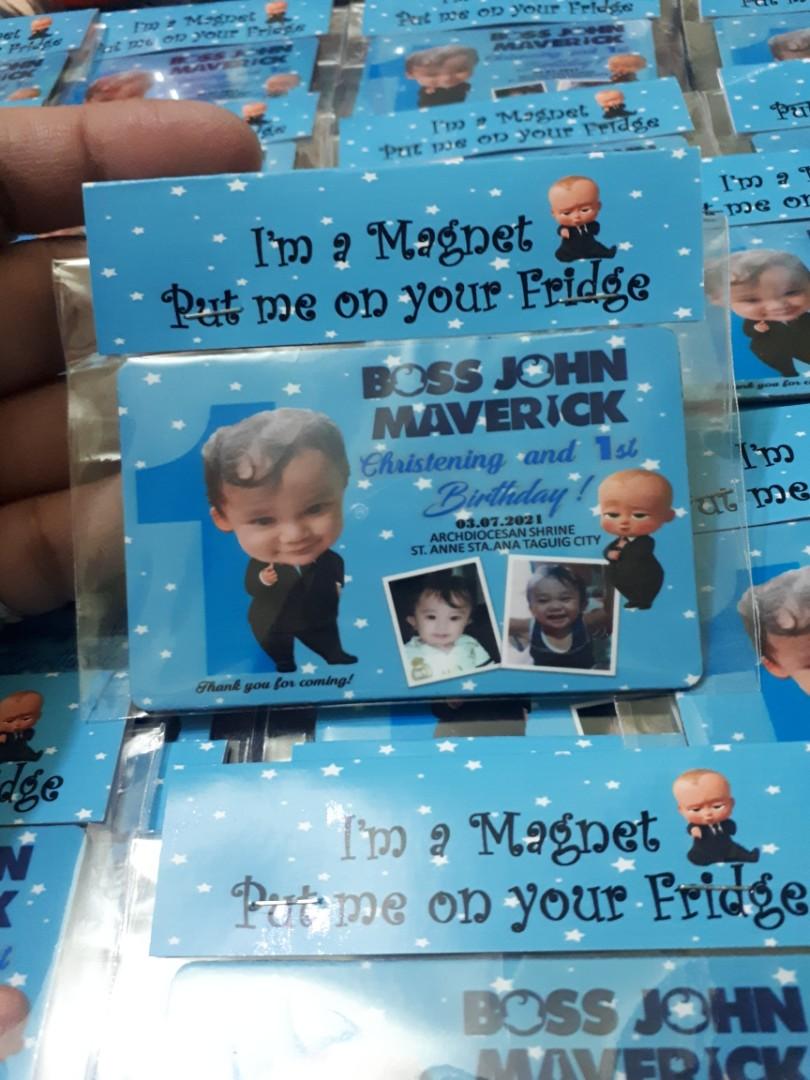 Personalized Ref Magnet Boss Baby theme, Hobbies & Toys, Stationary ...