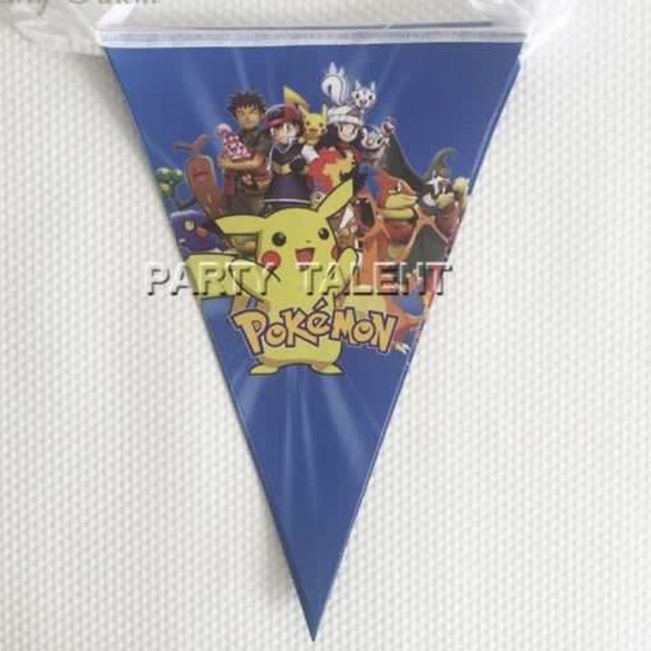 Pikachu Pokemon party supplies - flag banner bunting / party deco ...