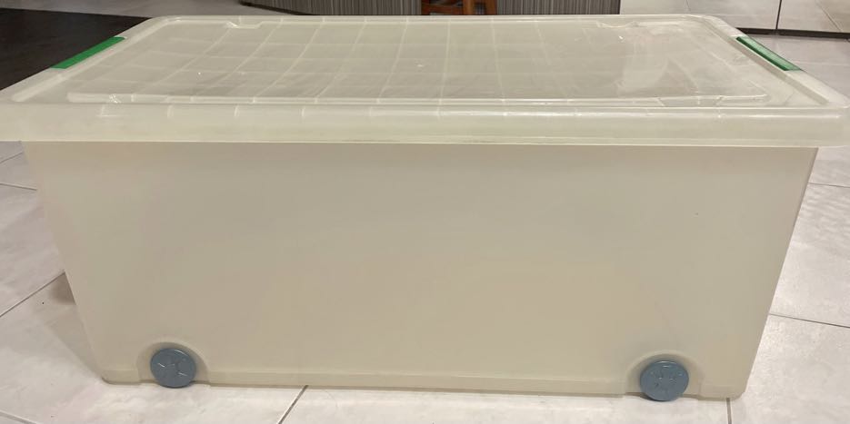 Plastic Toyogo container with rollers., Furniture & Home Living, Home ...