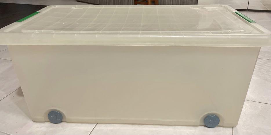 Plastic Toyogo container with rollers., Furniture & Home Living, Home ...