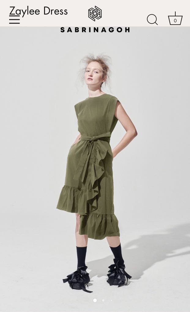 Sabrina Goh BNWT Zaylee Dress in Olive Green, Women's Fashion, Clothes ...