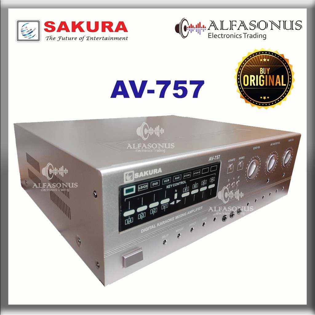 Sakura AV-757 1650Wx2 Mixing Amplifier With Pitch Control, Digital Echo Delay and Repeat Control ...