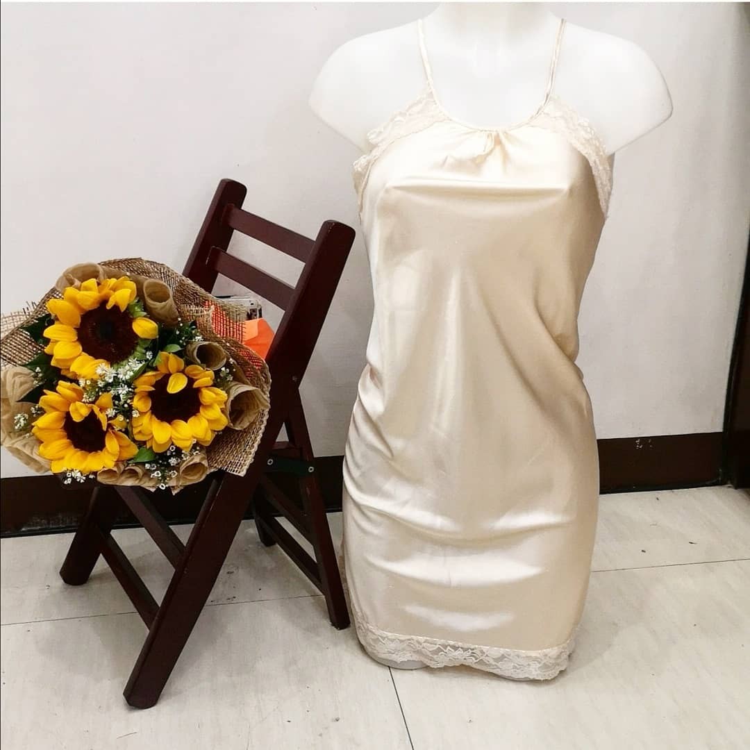 Satin Halter Neck Nighties, Women's Fashion, Tops, Sleeveless on Carousell