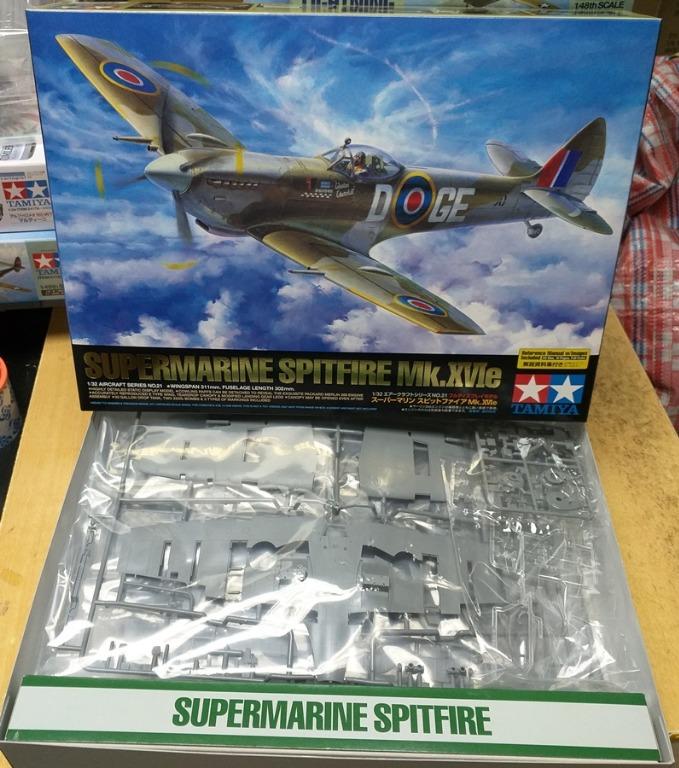 Supermarine Spitfire mk.xvie TAMIYA 1:32 plastic model kit 60321, 興趣及遊戲 ...