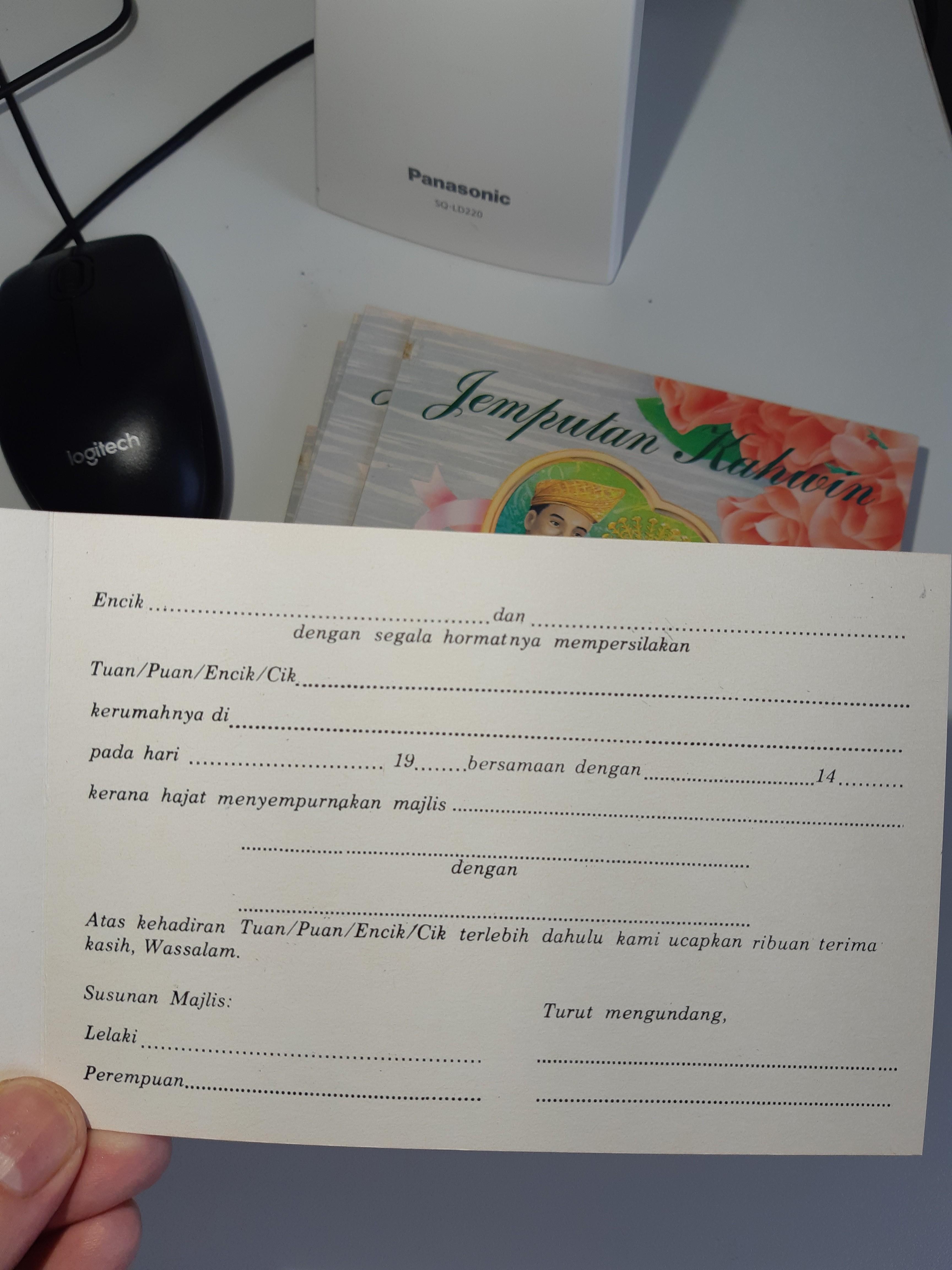 VINTAGE KAD KAHWIN JEMPUTAN ANTIK, Hobbies & Toys, Collectibles ...