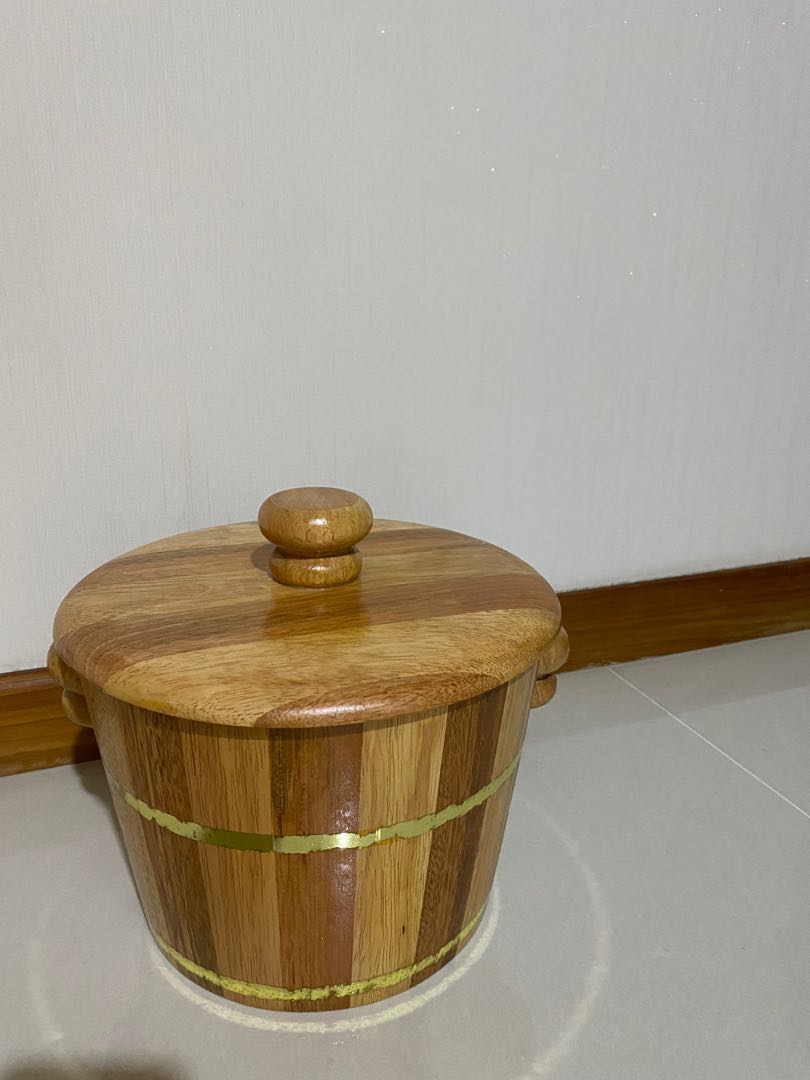 Wooden rice container, Furniture & Home Living, Kitchenware & Tableware ...