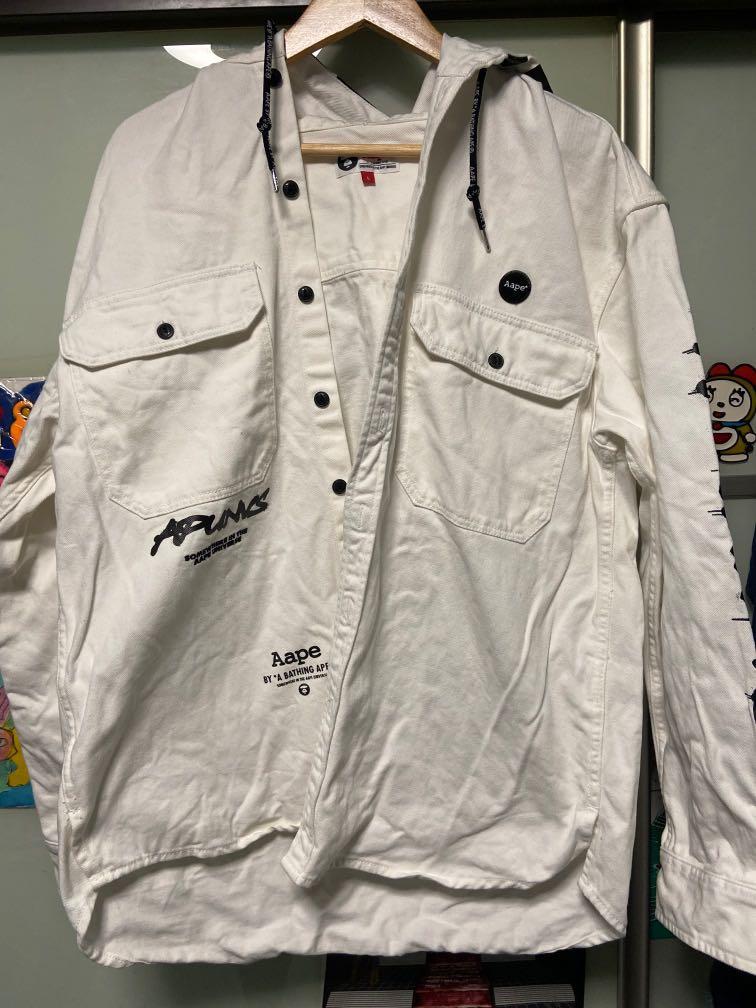Aape white denim jacket, Men's Fashion, Coats, Jackets and Outerwear on ...