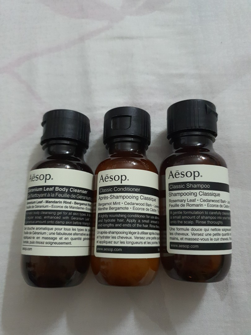 Aesop mini body cleanser conditioner shampoo, Beauty & Personal Care ...