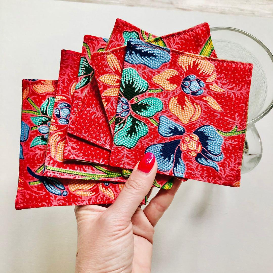 Batik Fabric Coasters Handmade in Singapore, Hobbies & Toys, Stationery ...