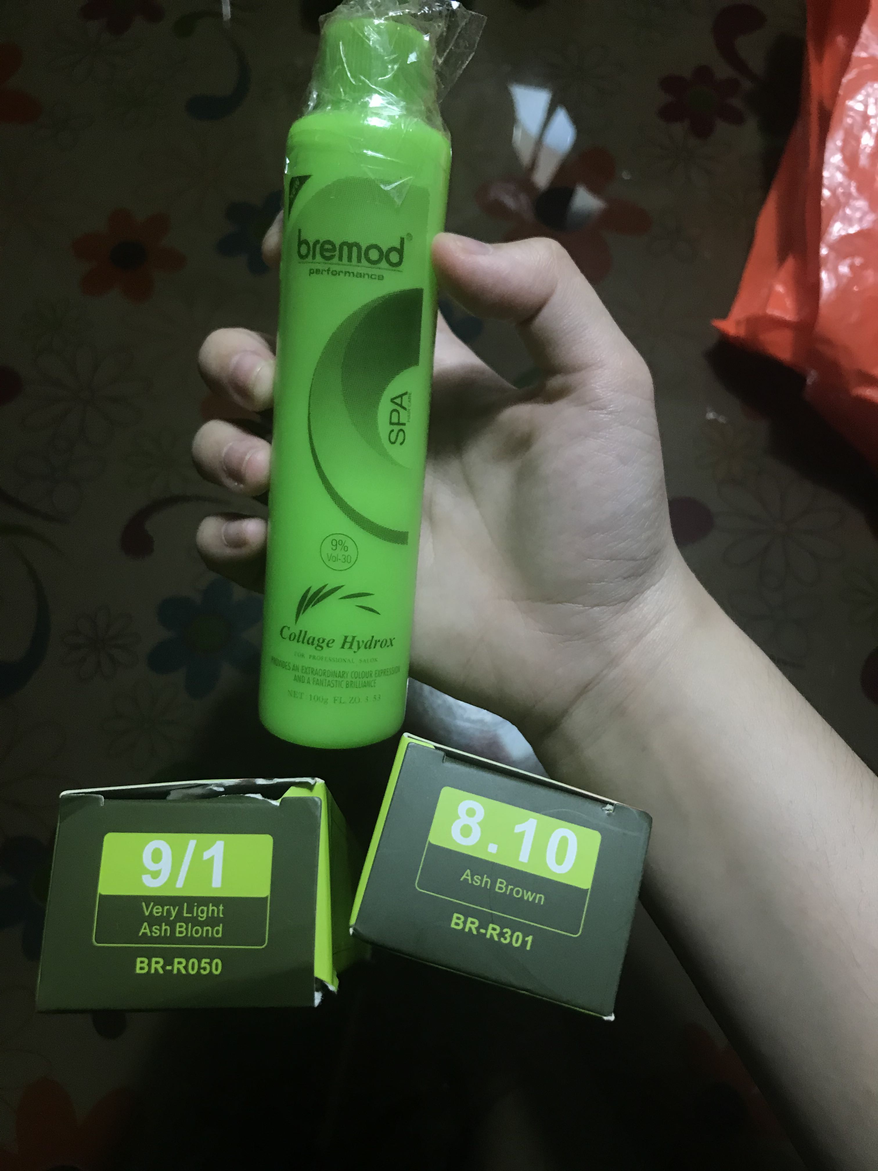 Bremod Hair Color (Ash Gray/ Very Light Ash Blond) & Oxidizer 9% ...