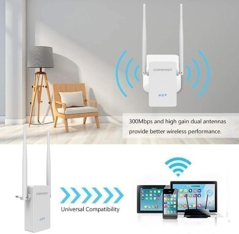 COMFAST 300Mbps WiFi Repeater WiFi Extender Booster 2.4GHz Wireless ...