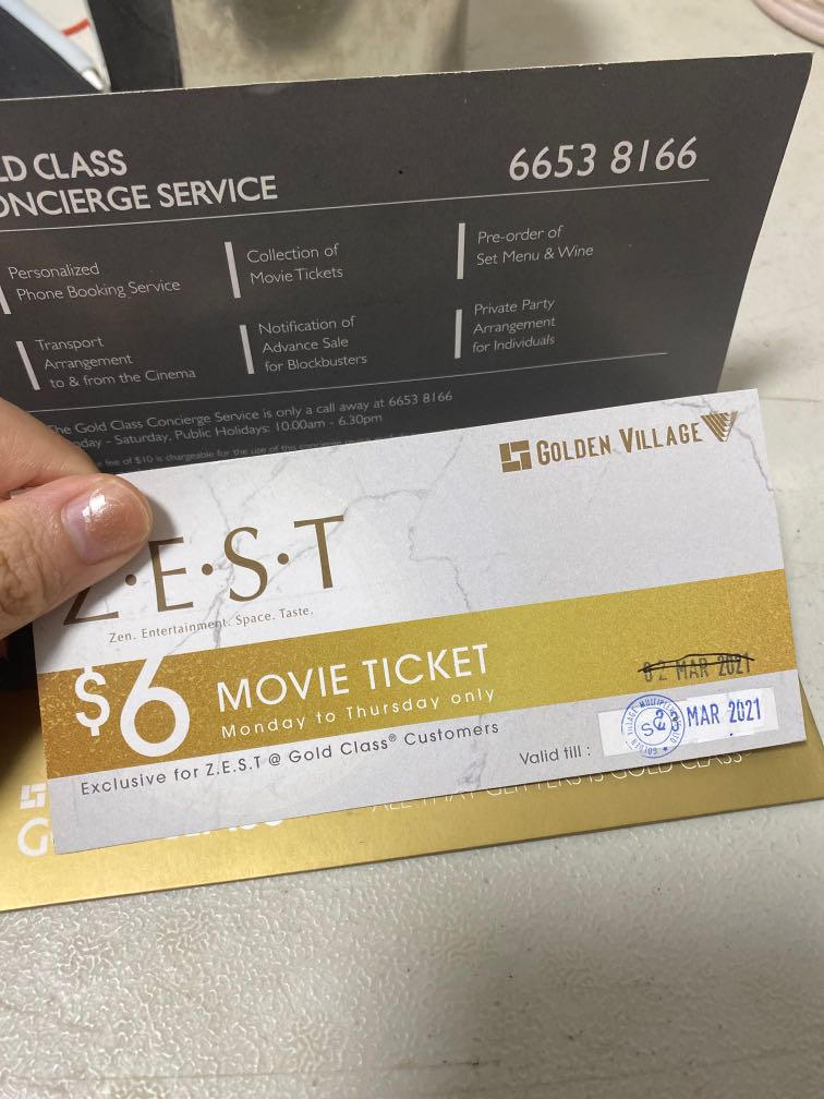 Golden Village Weekday Movie Ticket, Tickets & Vouchers, Vouchers on ...