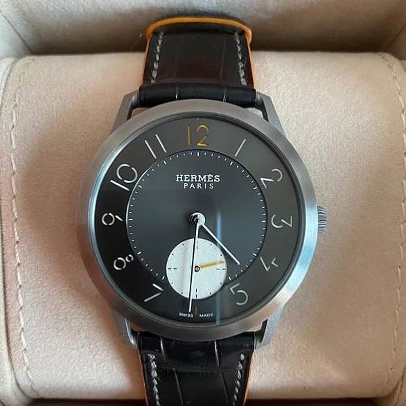Hermes Slim Titanium Watch, Luxury, Watches on Carousell