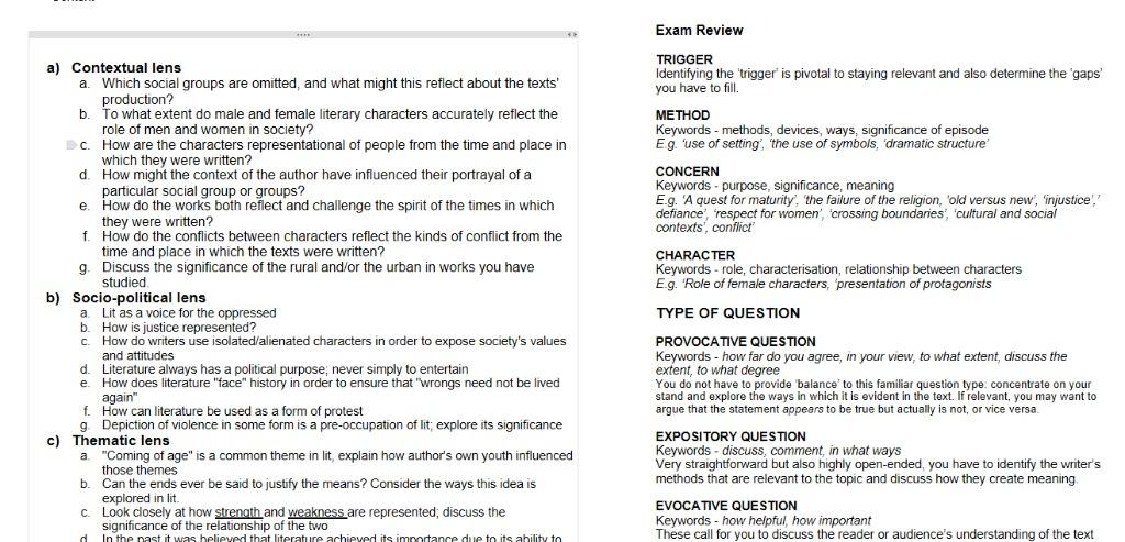 IB HL ENG LANGLIT NOTES - Paper 1/Paper 2 - Persepolis/WPZ/Purple ...