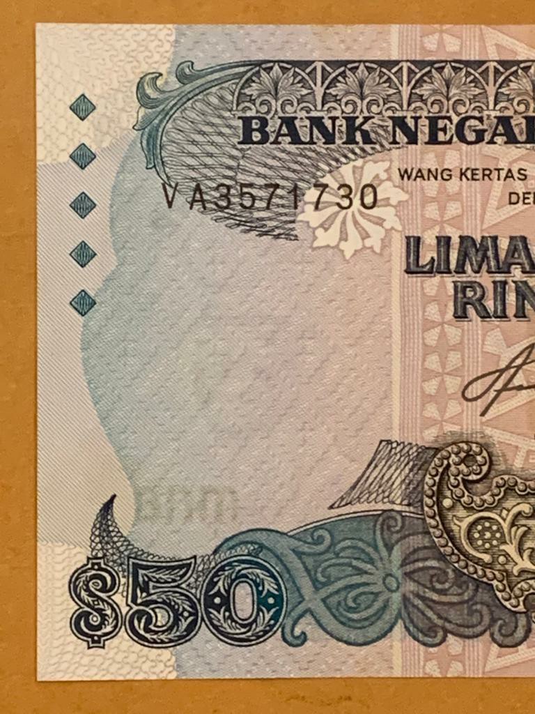 Malaysia 5th Series 50 Ringgit Note First Prefix VA, Hobbies & Toys ...