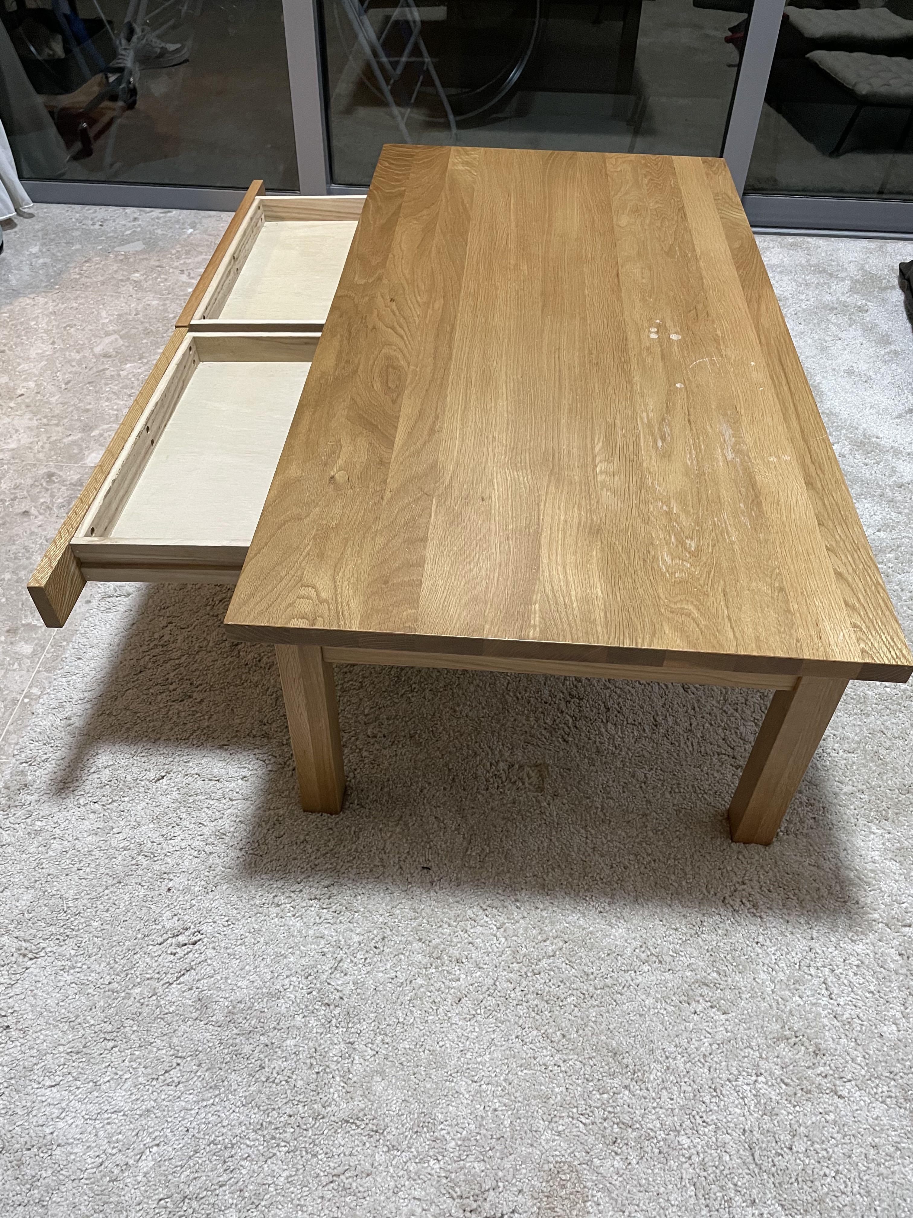Muji Natural Oak Low Coffee Table (120x60x35cm), Furniture & Home ...