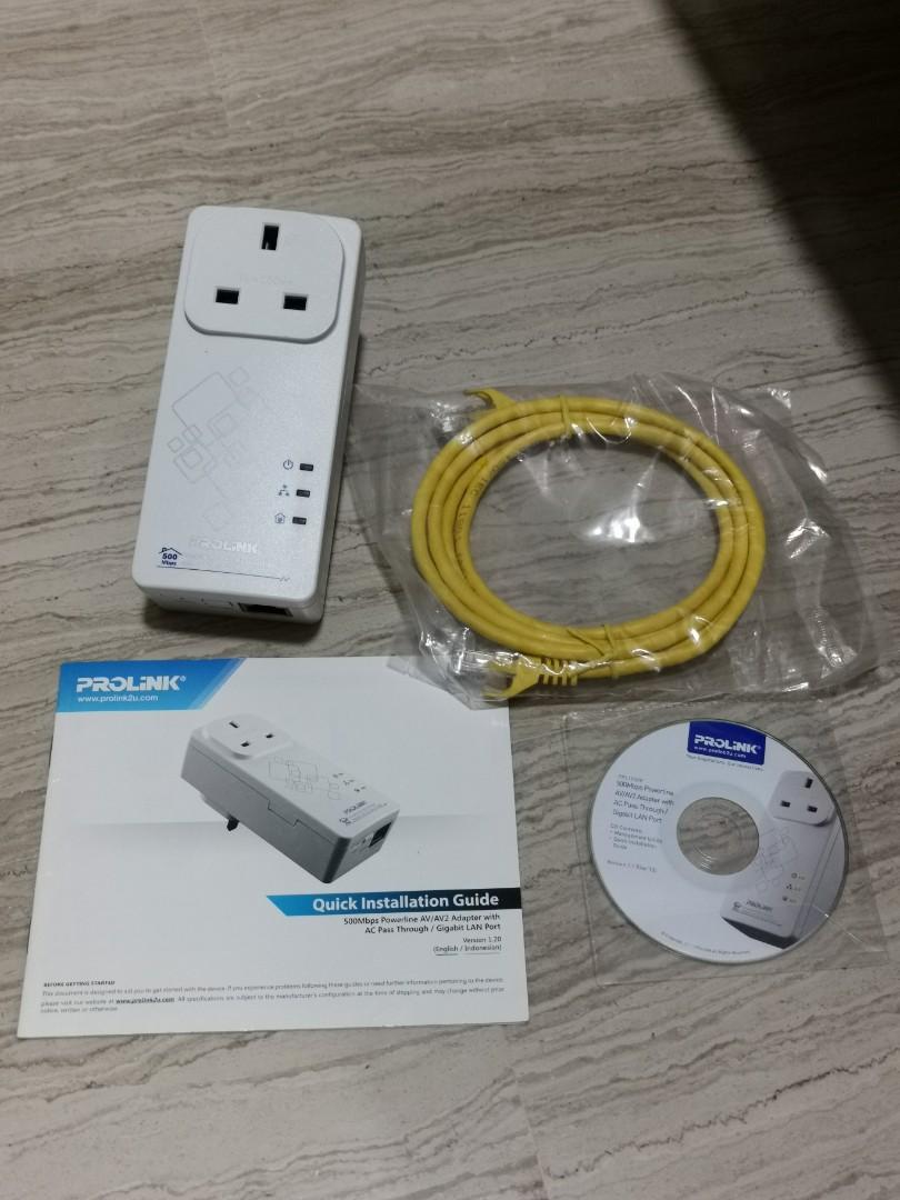 PROLINK Powerline AV Ethernet Adapter - PPL1500P, Computers & Tech ...