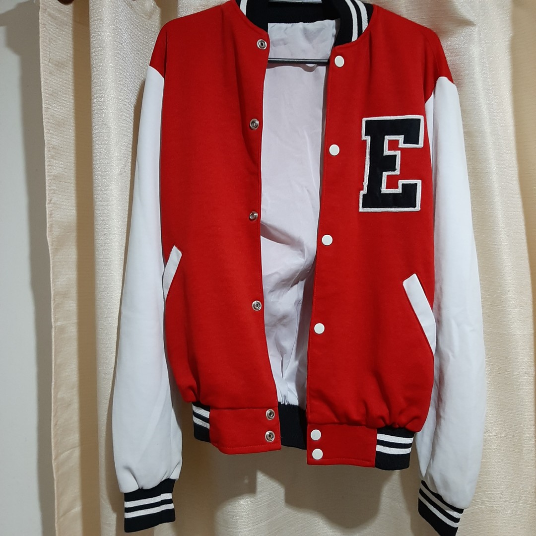 Varsity Jacket Red (Tailored), Men's Fashion, Tops & Sets, Hoodies on ...