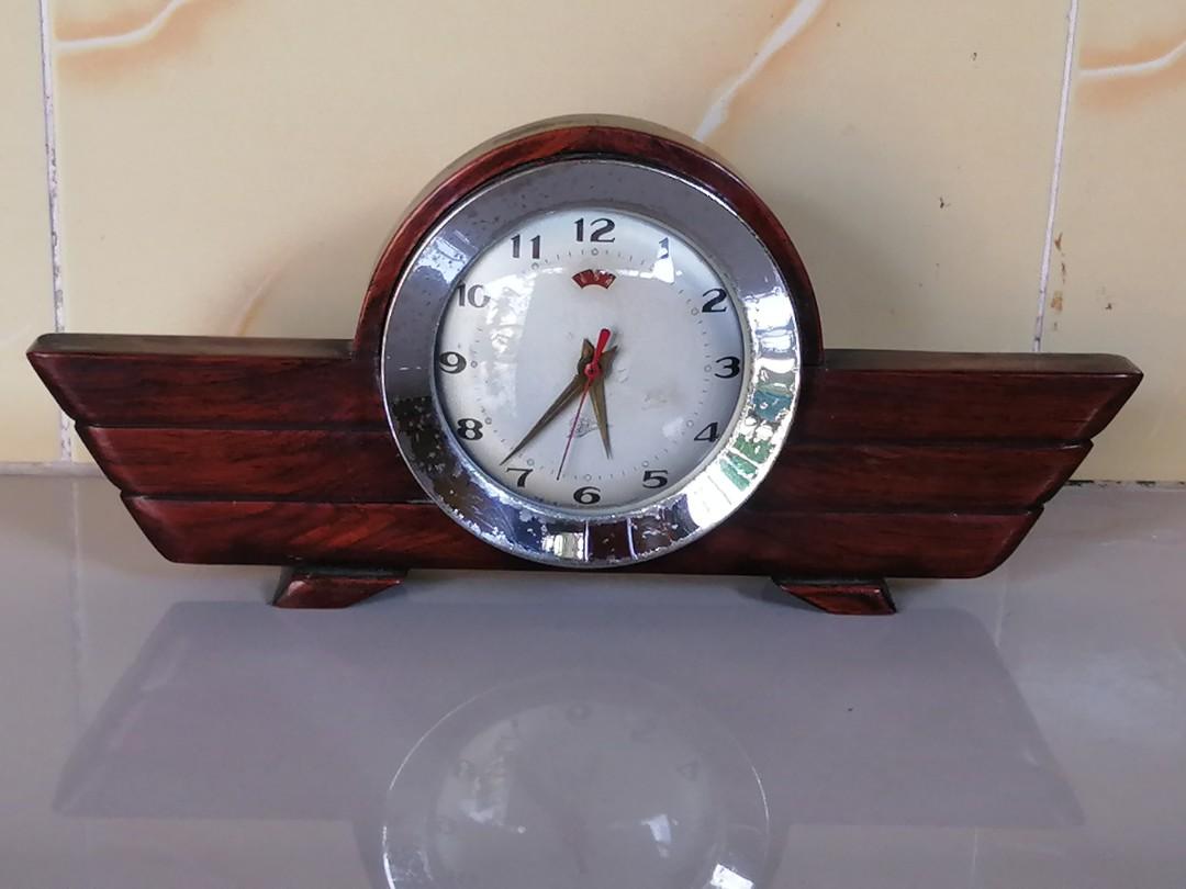 Vintage Shanghai Alarm Clock In Shuanzi Wood Body, Furniture & Home ...