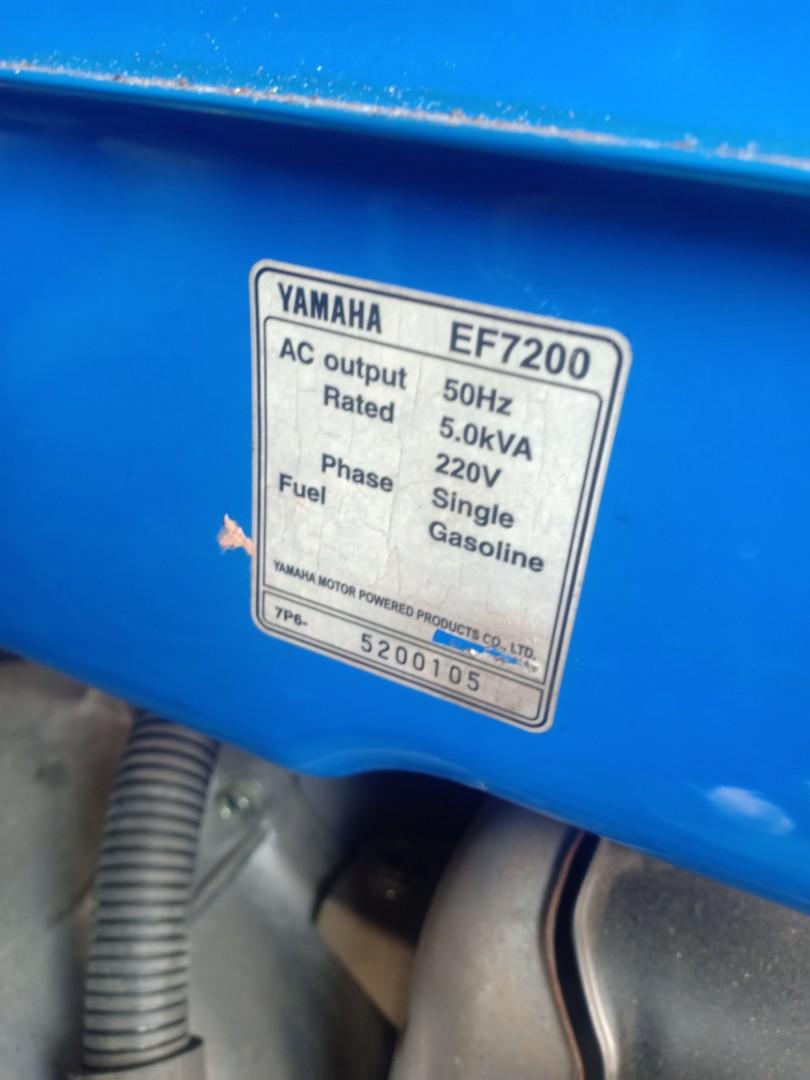 Yamaha EF7200 Generator (5000W), Services, Others on Carousell