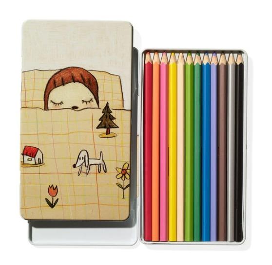 YOSHITOMO NARA Colour Pencil Metal Box MOMA Exclusive, Hobbies & Toys ...