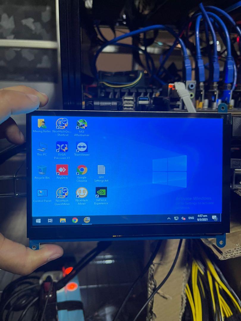 7” inch Touch Screen external LCD monitor for mining rig frame ...